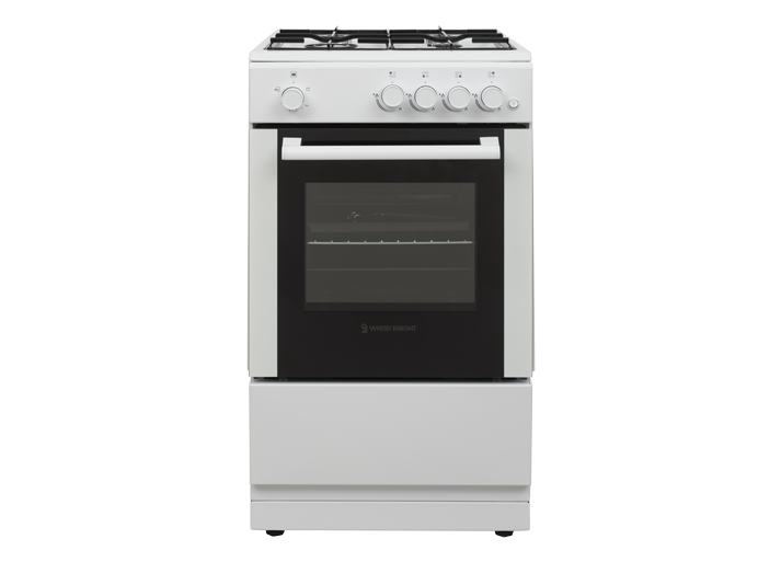 White Knight WK-ATSCG50W Gas Cooker with Hob - Single Cavity - White